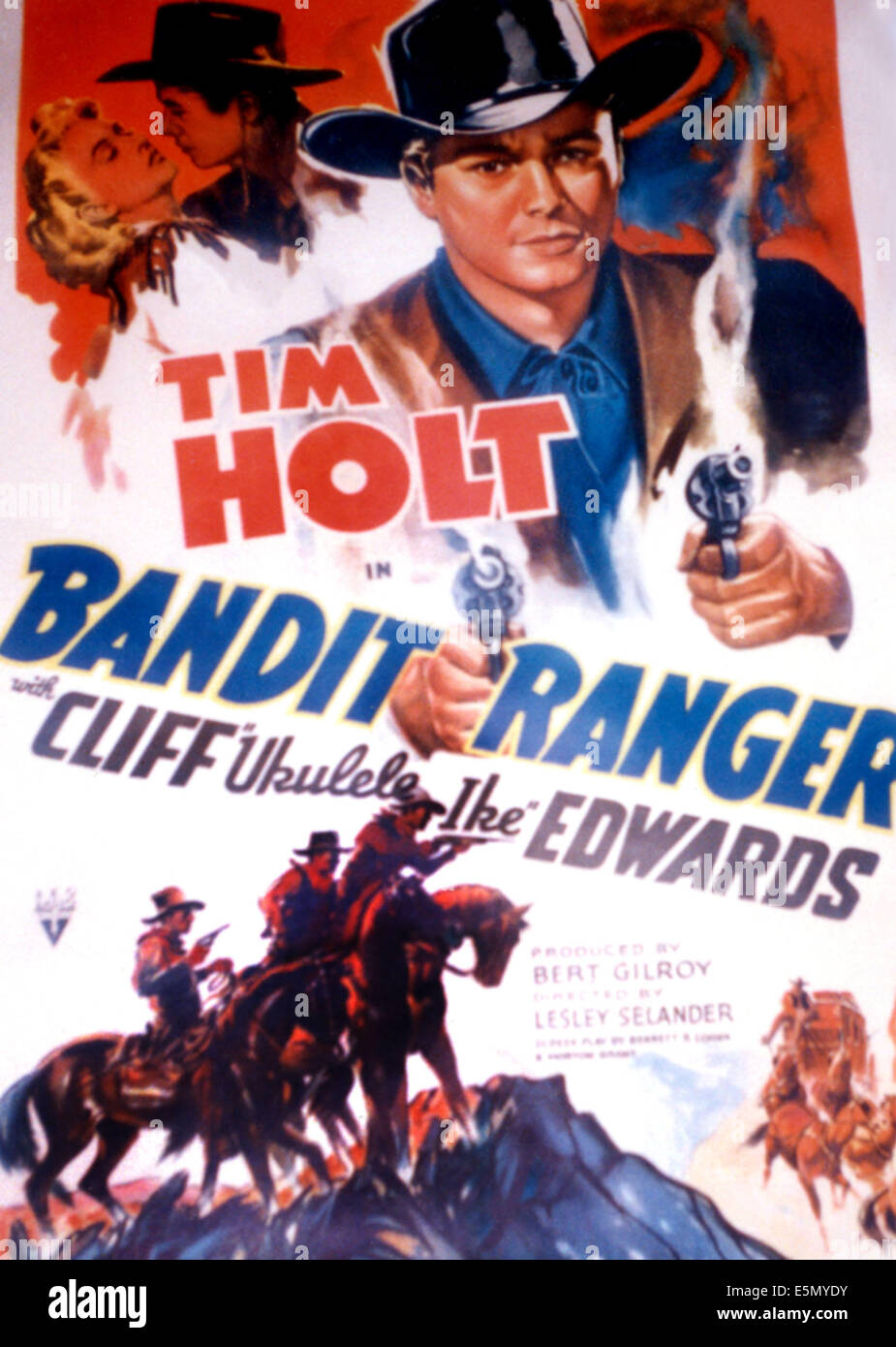 BANDIT RANGER, top: Tim Holt on poster art, 1942 Stock Photo - Alamy