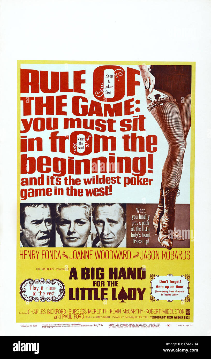 A BIG HAND FOR THE LITTLE LADY, US poster, from left: Henry Fonda ...