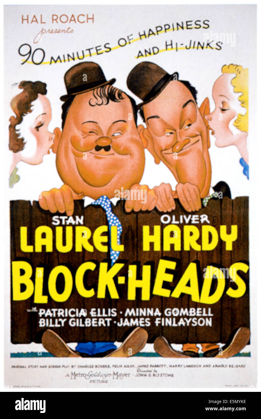 BLOCK-HEADS (aka BLOCKHEADS), Laurel & Hardy (Oliver Hardy, Stan Laurel ...