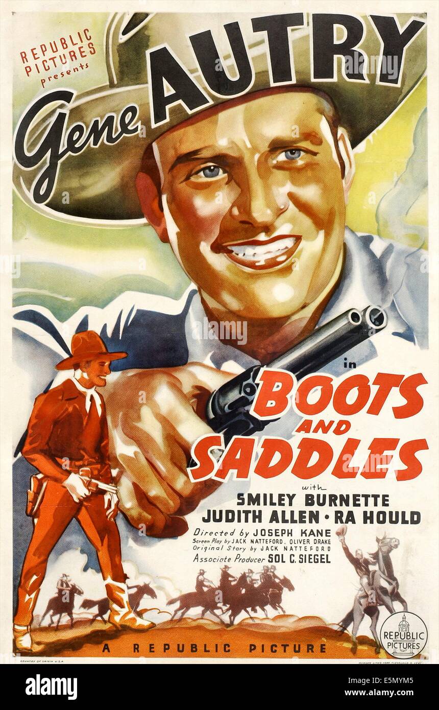 BOOTS AND SADDLES, Gene Autry, 1937 Stock Photo - Alamy