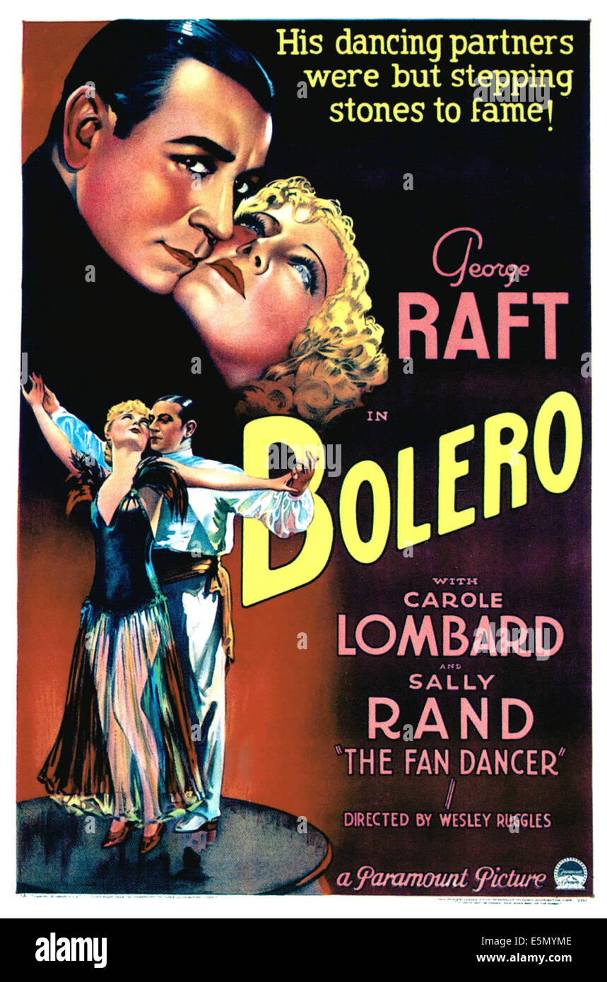 BOLERO, George Raft, Carole Lombard, 1934 Stock Photo - Alamy