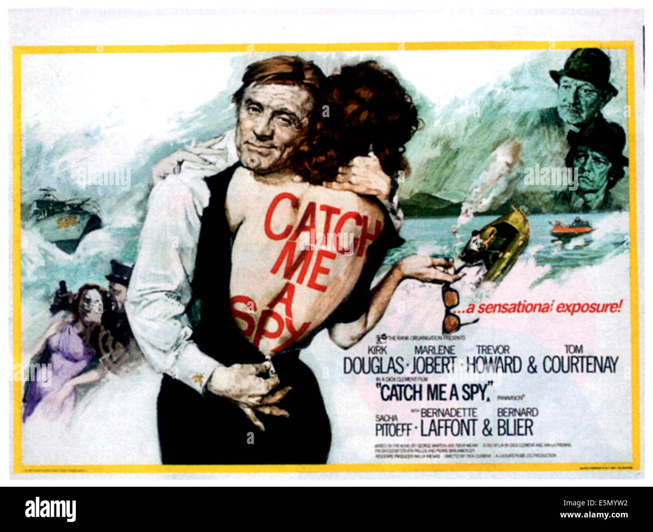 CATCH ME A SPY (aka TO CATCH A SPY), left: Kirk Douglas, right from top ...