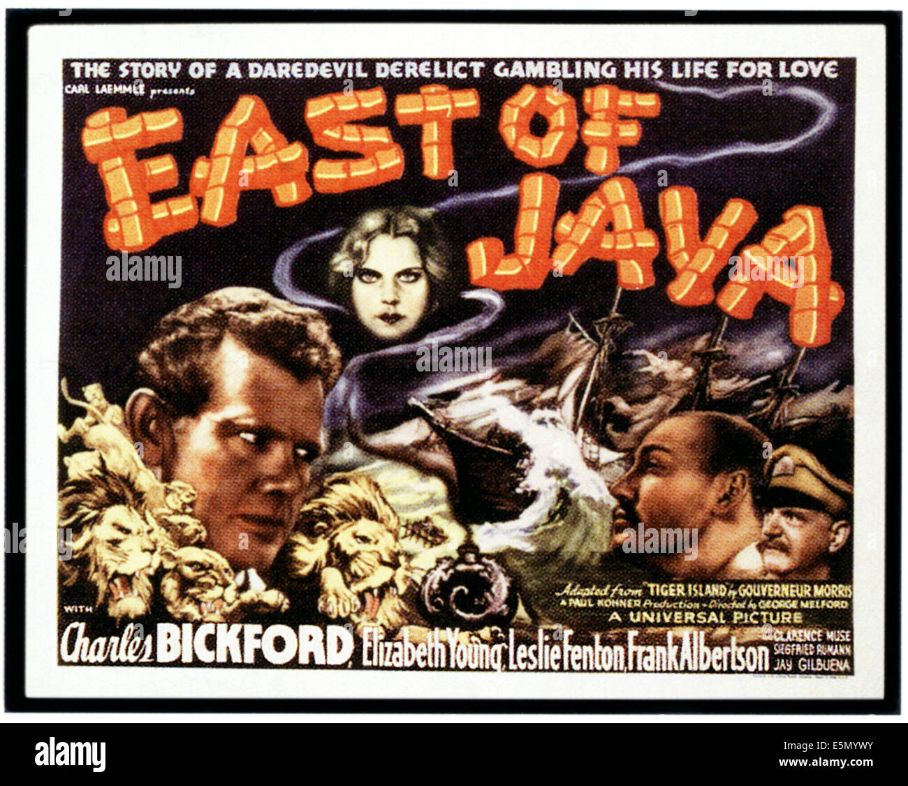 EAST OF JAVA, left: Charles Bickford, 1935 Stock Photo - Alamy