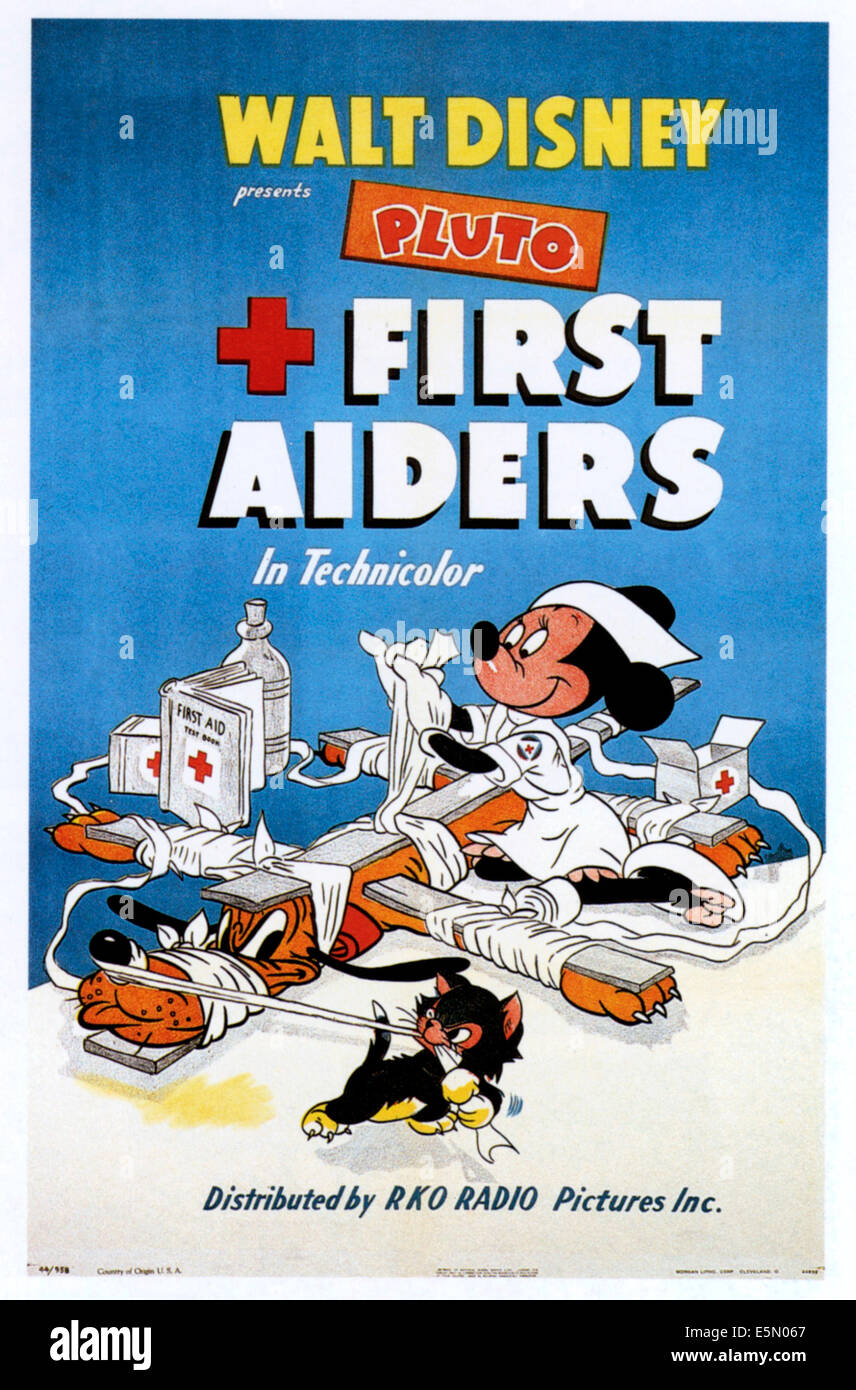 FIRST AIDERS, from left: Pluto, Minnie Mouse, 1944 Stock Photo - Alamy