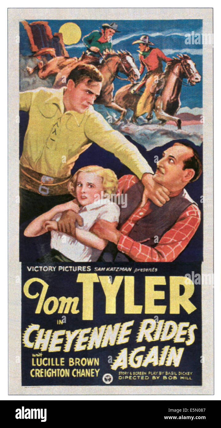 CHEYENNE RIDES AGAIN, from left: Tom Tyler, Lucille Browne, 1937 Stock ...