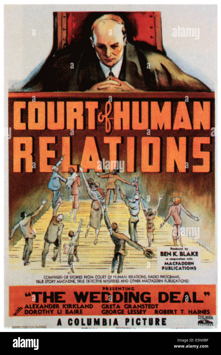 COURT OF HUMAN RELATIONS, 1936 Stock Photo - Alamy