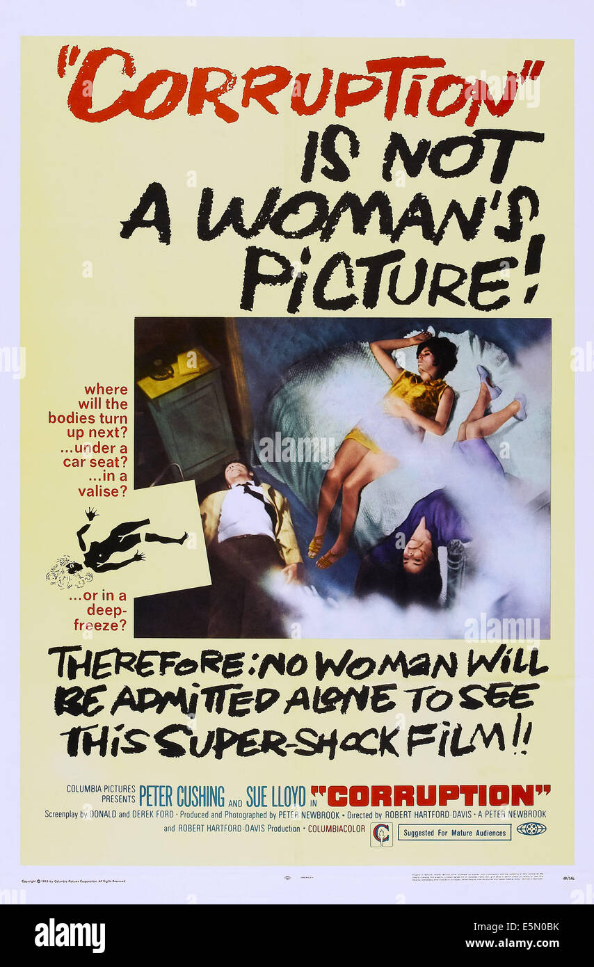 CORRUPTION, US poster art, 1968 Stock Photo - Alamy