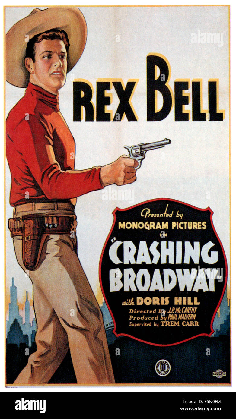 CRASHING BROADWAY, Rex Bell, 1933 Stock Photo - Alamy