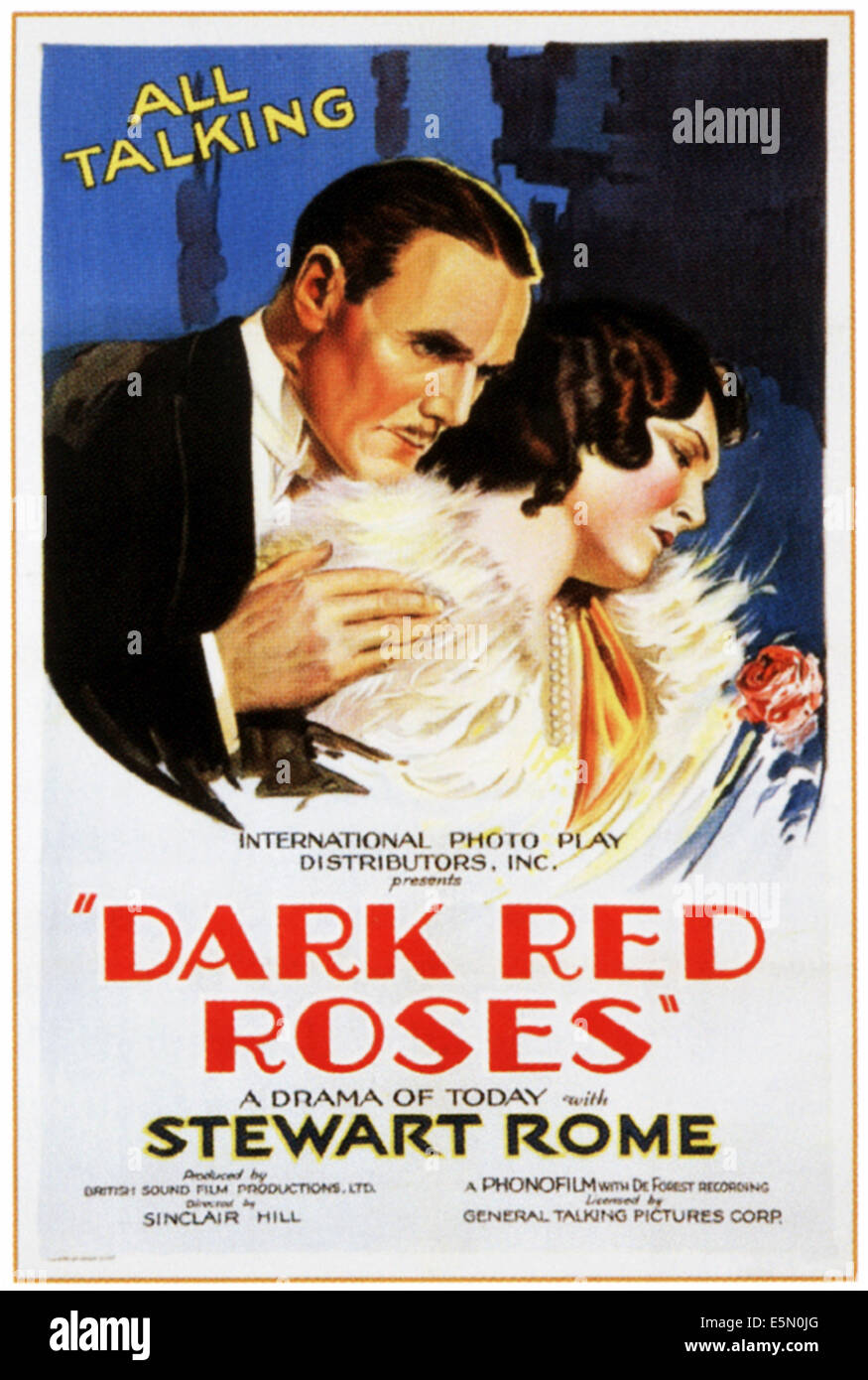 DARK RED ROSES, poster art, 1929 Stock Photo - Alamy