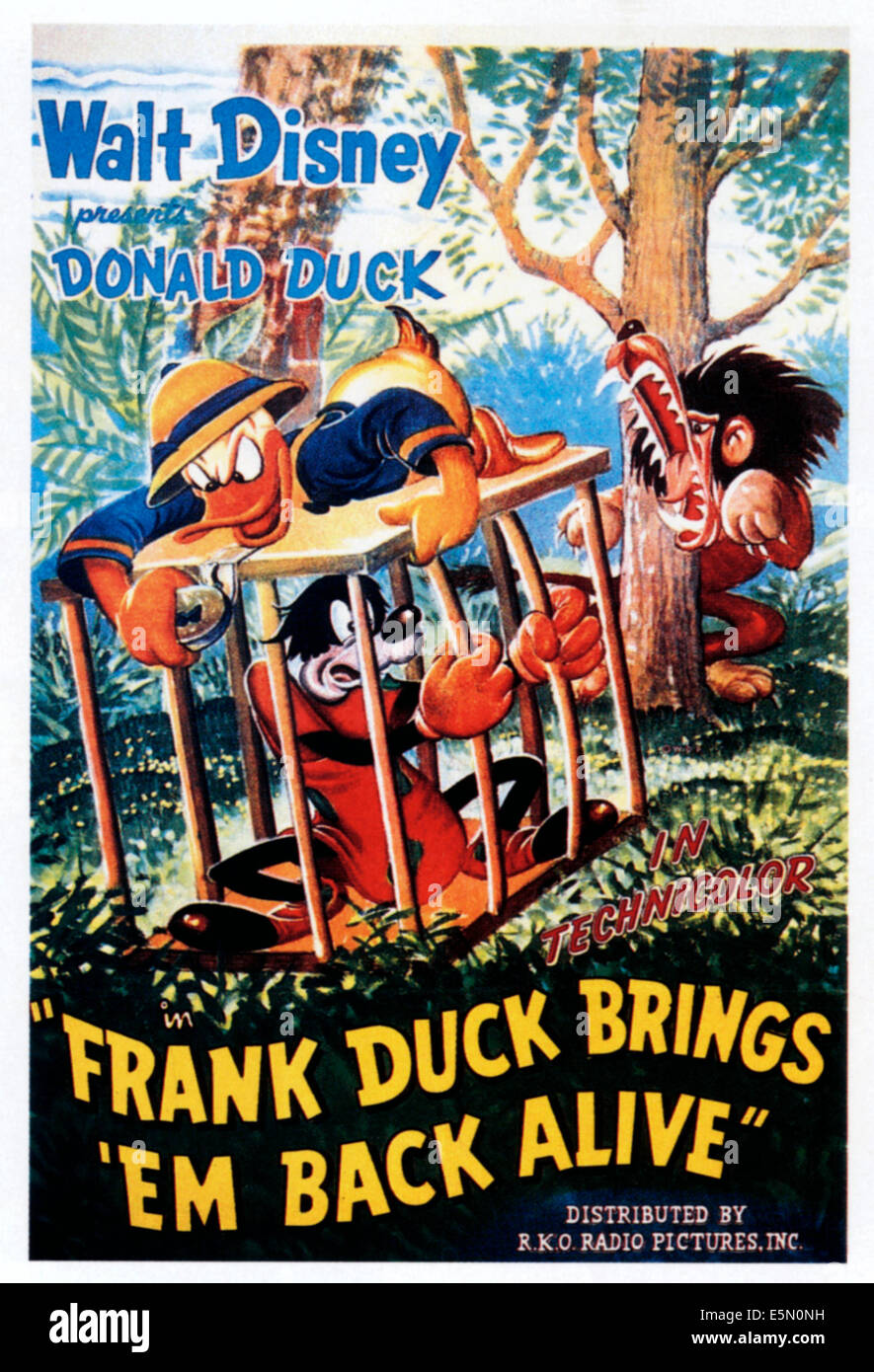 FRANK DUCK BRINGS 'EM BACK ALIVE, top left: Donald Duck, 1946 Stock ...
