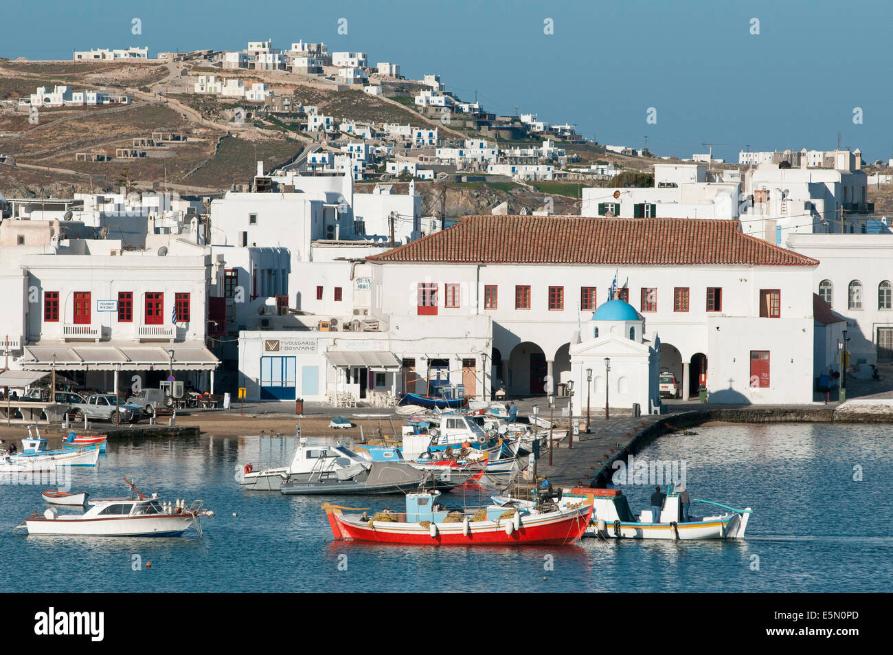 Mykonos Harbour Greece Stock Photo - Alamy