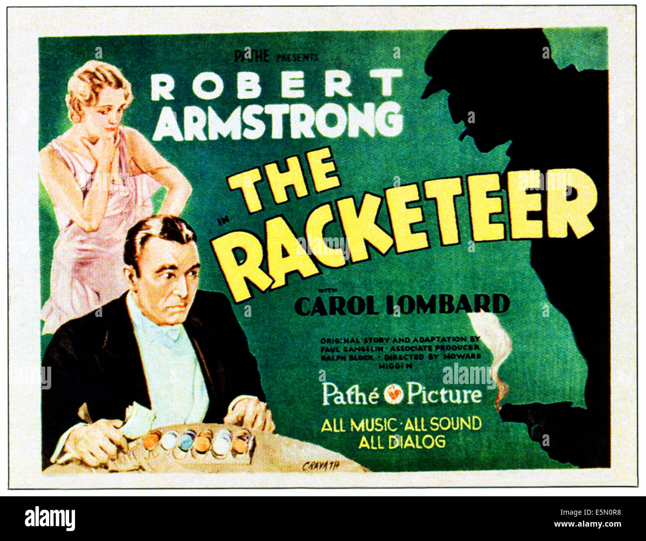 THE RACKETEER, from left: Carole Lombard, Robert Armstrong on title ...