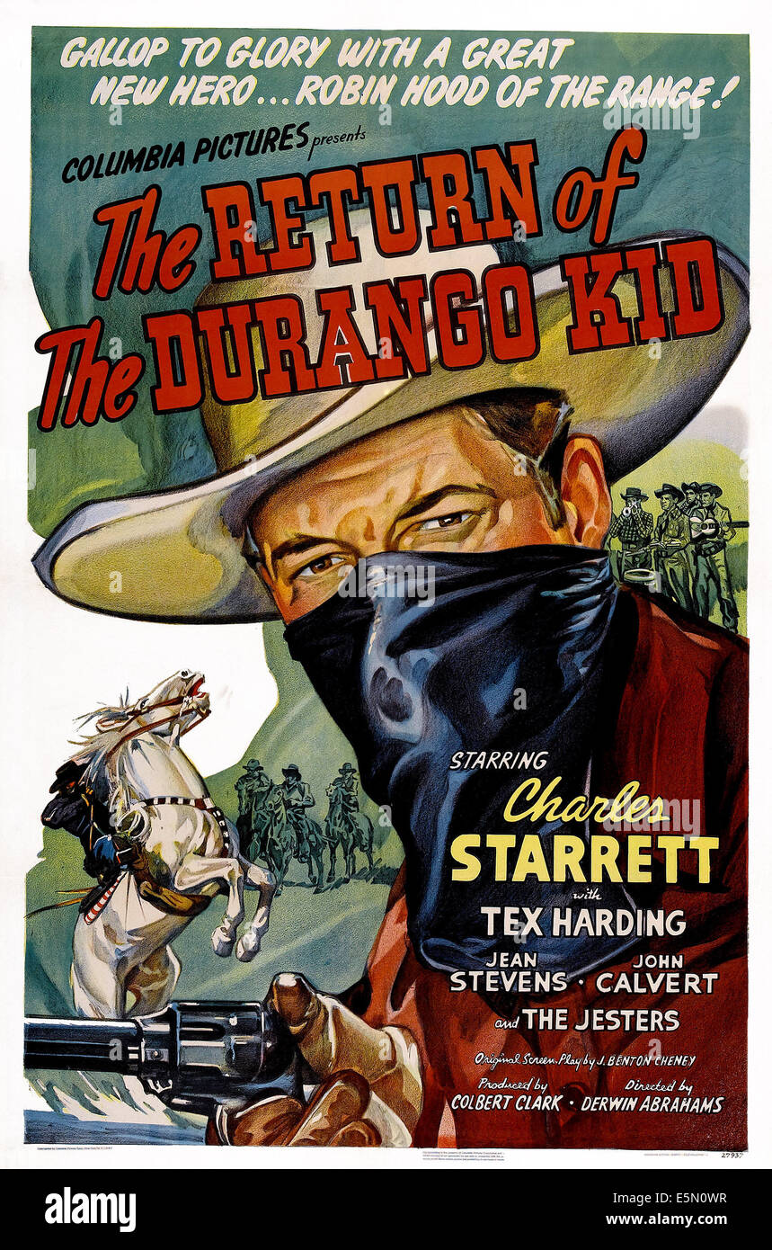 THE RETURN OF THE DURANGO KID, Charles Starrett, 1945 Stock Photo - Alamy