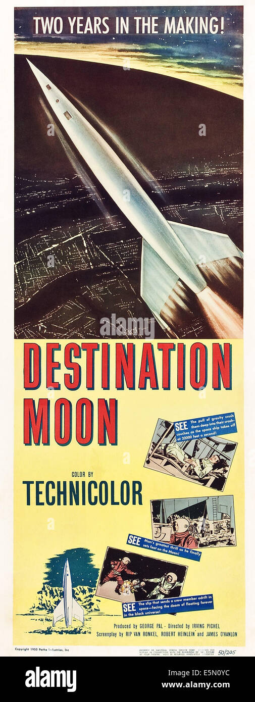 DESTINATION MOON, insert poster, 1950 Stock Photo - Alamy