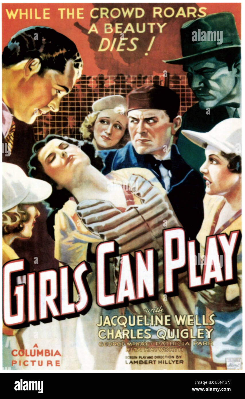 GIRLS CAN PLAY, eyes closed in center: Jacqueline Wells, 1937 Stock ...