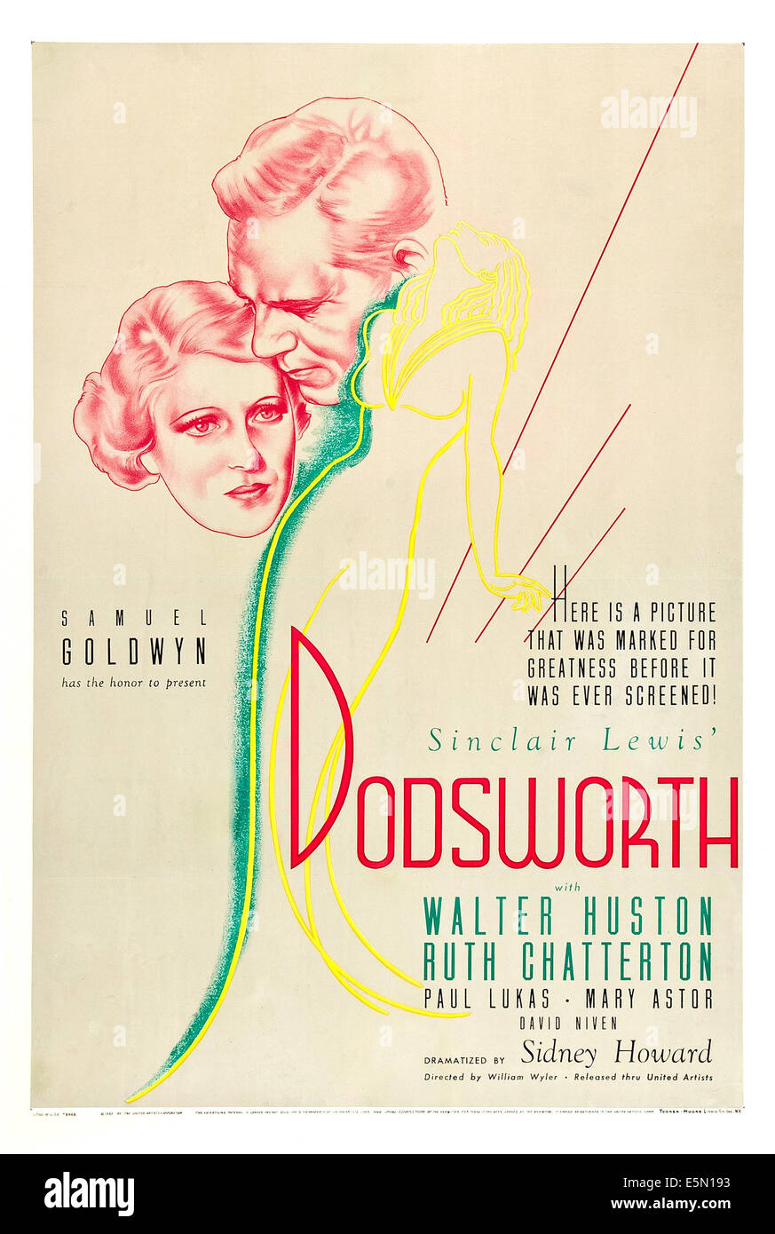 DODSWORTH, from left: Walter Huston, Ruth Chatterton, 1936 Stock Photo ...
