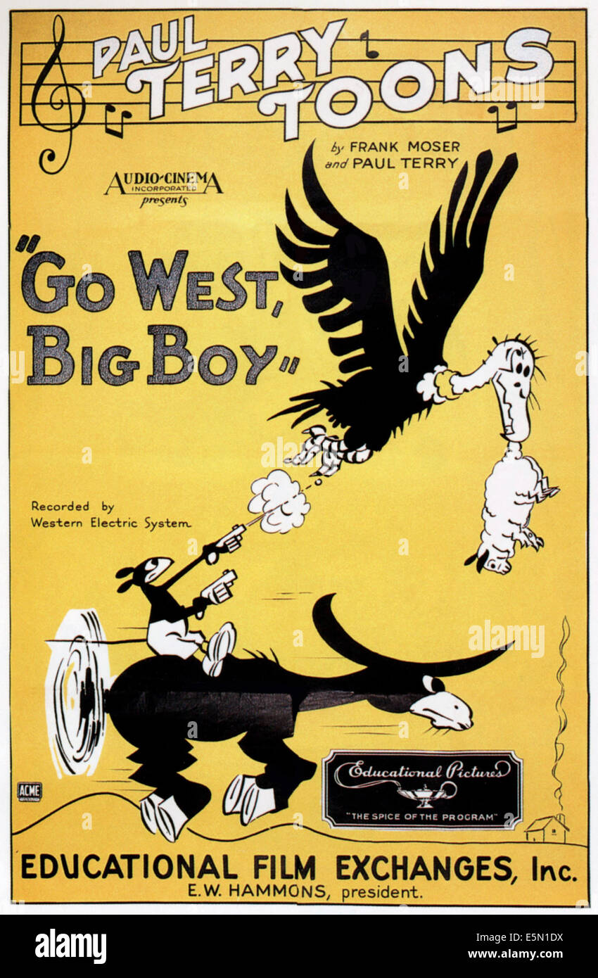 GO WEST, BIG BOY, poster art, 1931 Stock Photo - Alamy