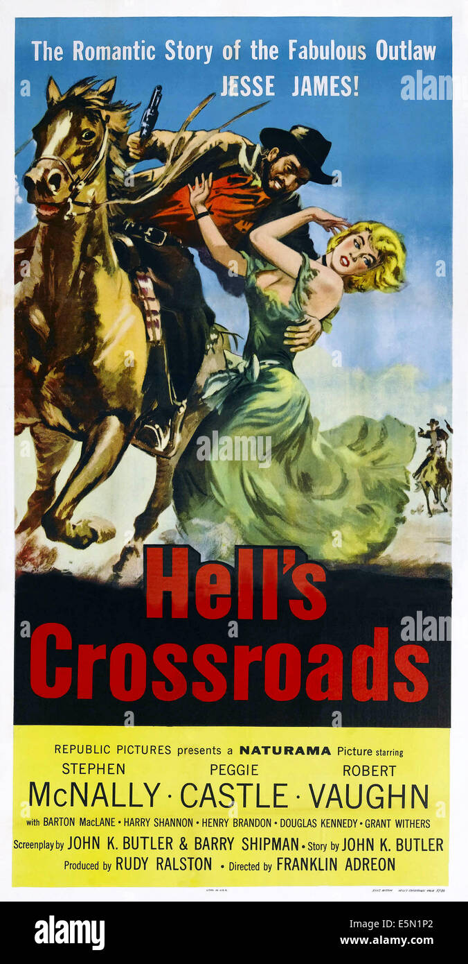 HELL'S CROSSROADS, from left: Stephen McNally, Peggie Castle, 1957 Stock Photo - Alamy