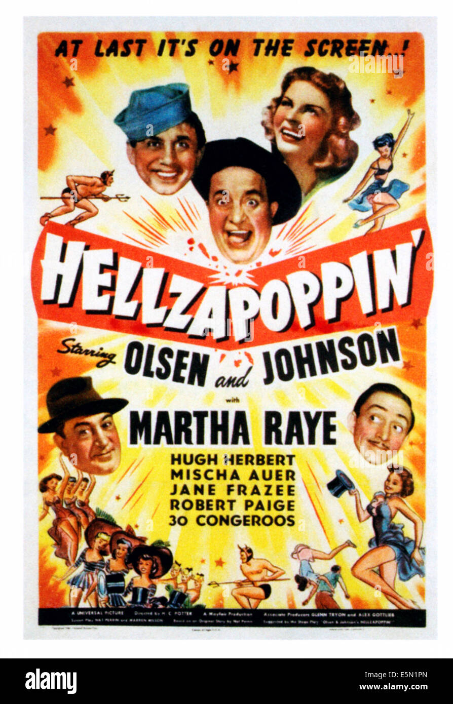 HELLZAPOPPIN', top from left: Ole Olsen, Chic Johnson, Martha Raye ...