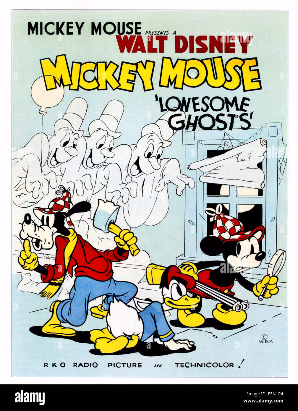 LONESOME GHOSTS, from left: Goofy, Donald Duck, Mickey Mouse on poster ...