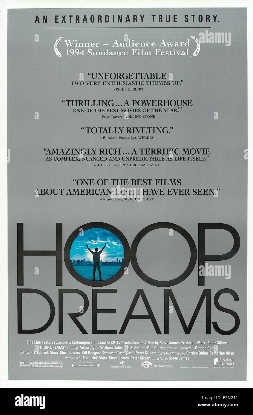 HOOP DREAMS, US poster art, 1994, ©Fine Line Features/courtesy Everett ...