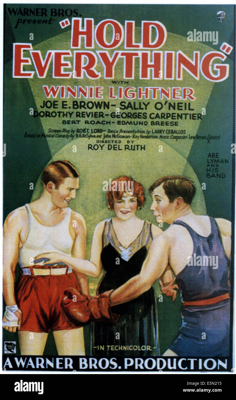 HOLD EVERYTHING, center: Winnie Lightner, right: Joe E. Brown, 1930 Stock Photo - Alamy