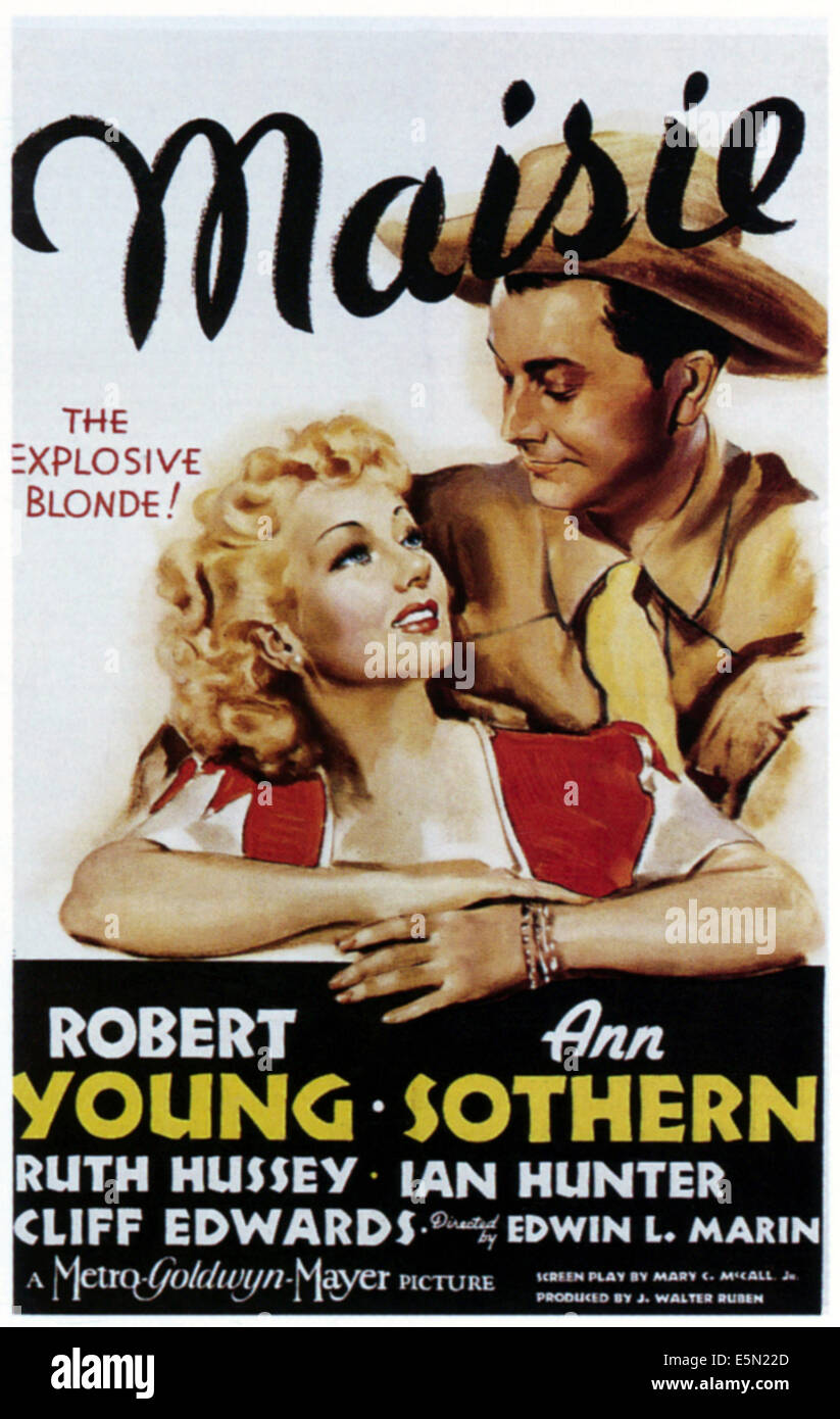 MAISIE, from left: Ann Sothern, Robert Young, 1939 Stock Photo - Alamy