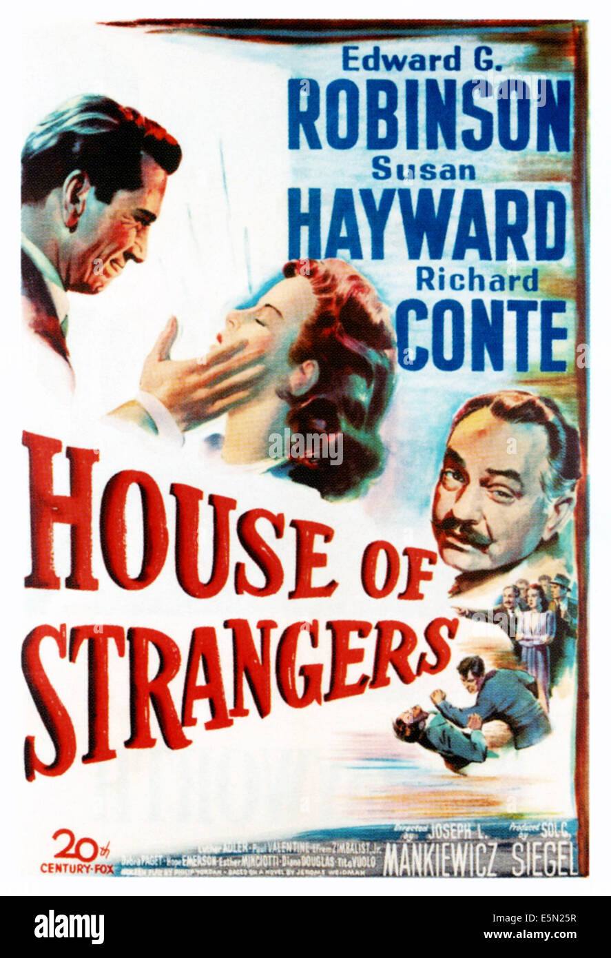 HOUSE OF STRANGERS, top from left: Richard Conte, Susan Hayward, lower ...