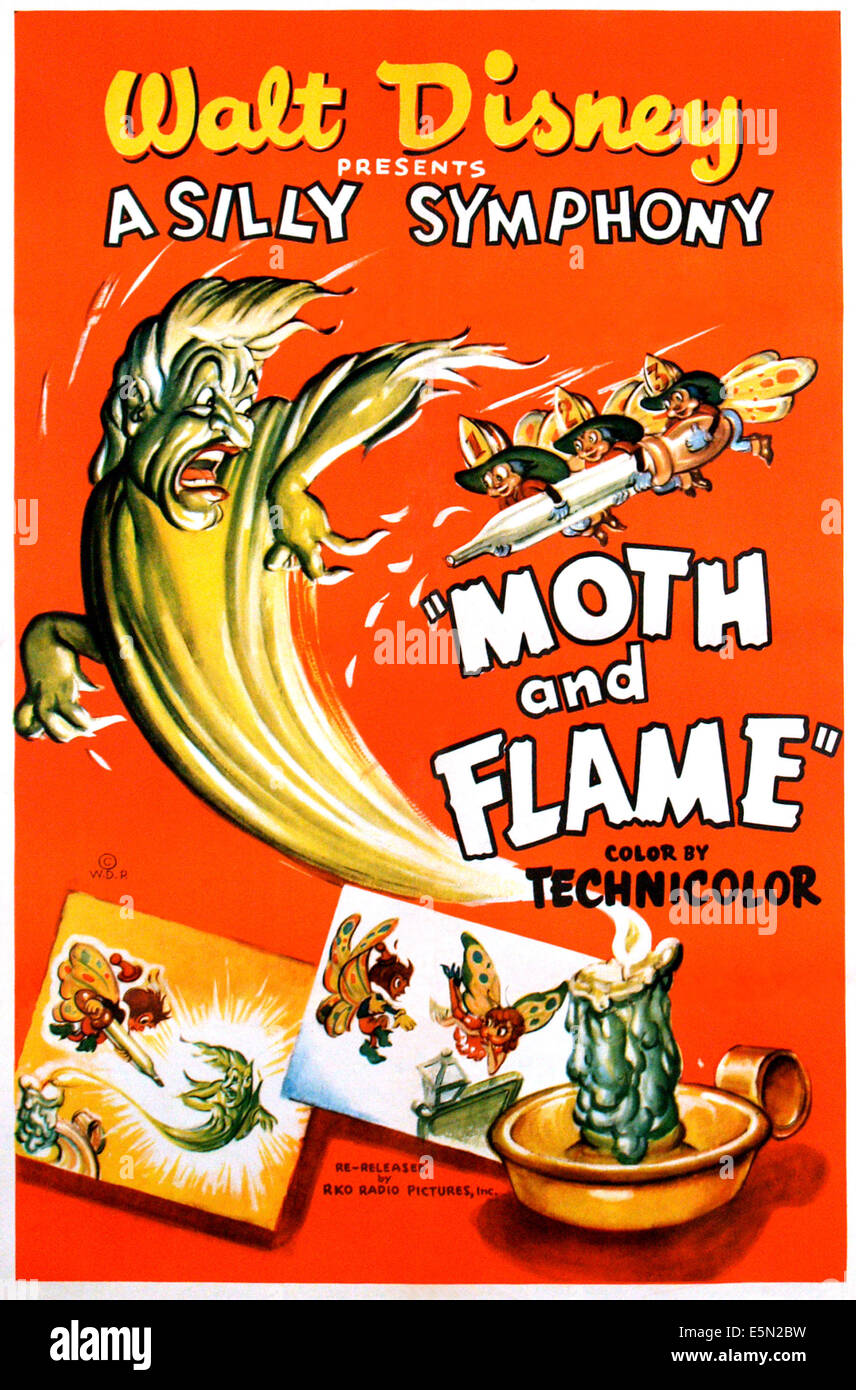 MOTH AND FLAME, 1950s poster art, 1938 Stock Photo - Alamy