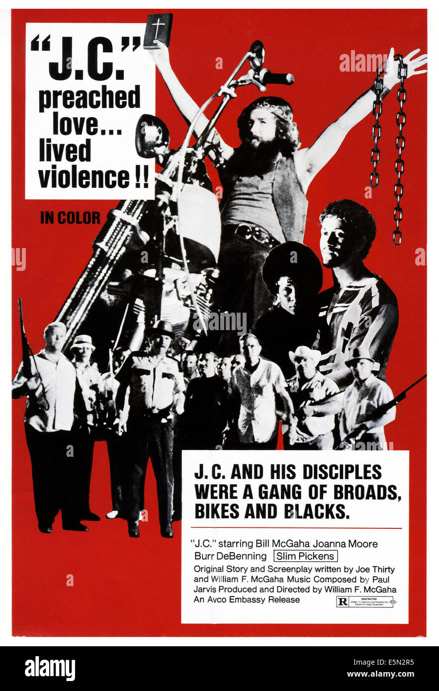 J.C., center: Bill McGaha on poster art, 1972 Stock Photo - Alamy