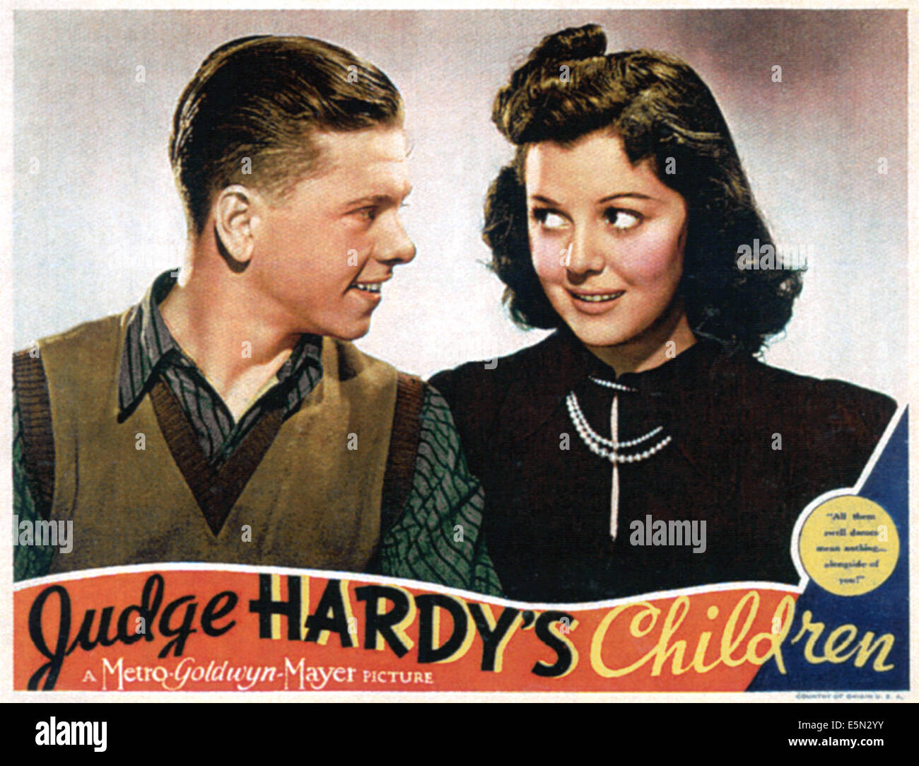 JUDGE HARDY'S CHILDREN, left: Mickey Rooney, 1938 Stock Photo - Alamy