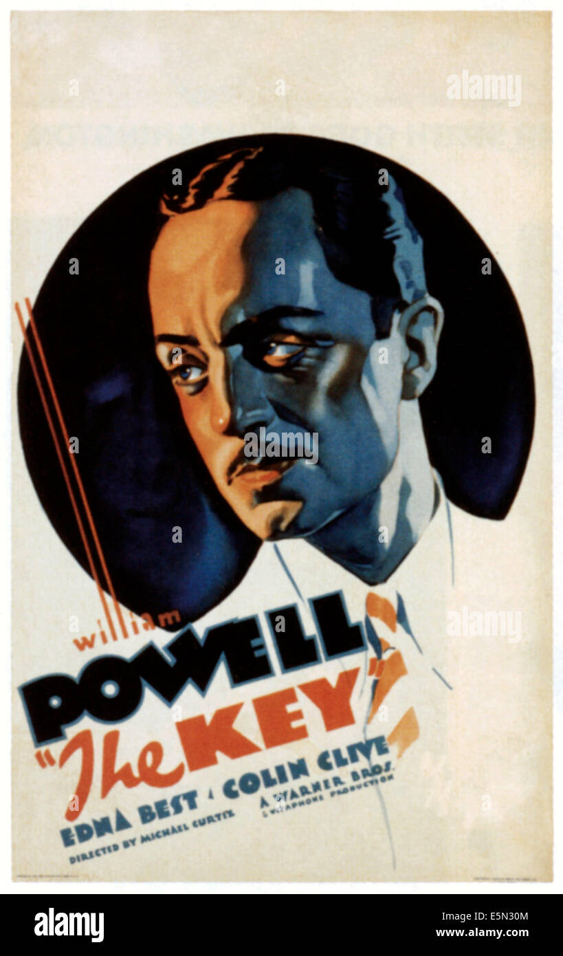 THE KEY, William Powell on window card, 1934 Stock Photo - Alamy