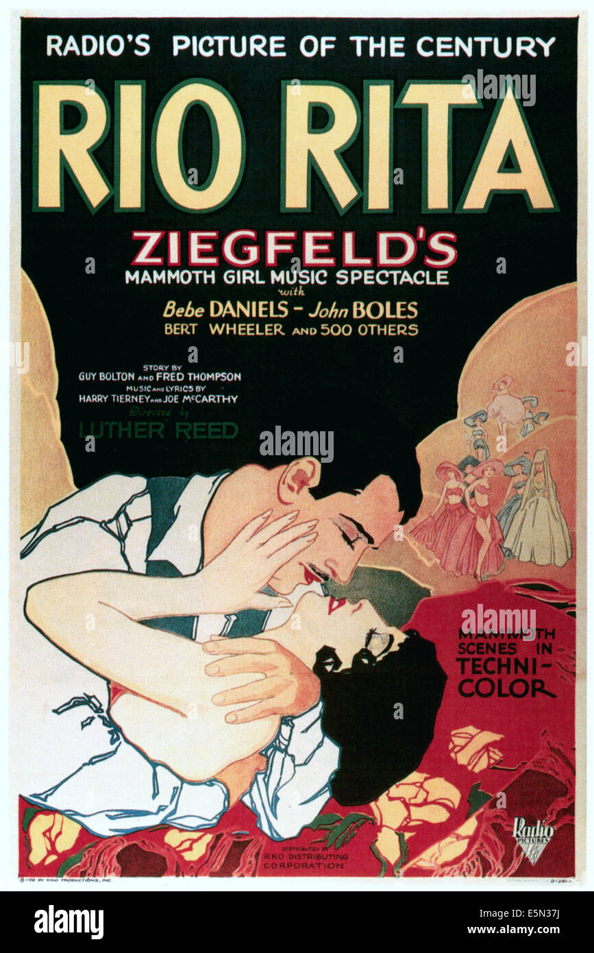 RIO RITA, from left: John Boles, Bebe Daniels, 1929 Stock Photo - Alamy