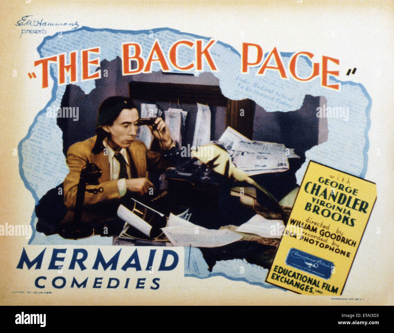 THE BACK PAGE, George Chandler, 1931 Stock Photo - Alamy