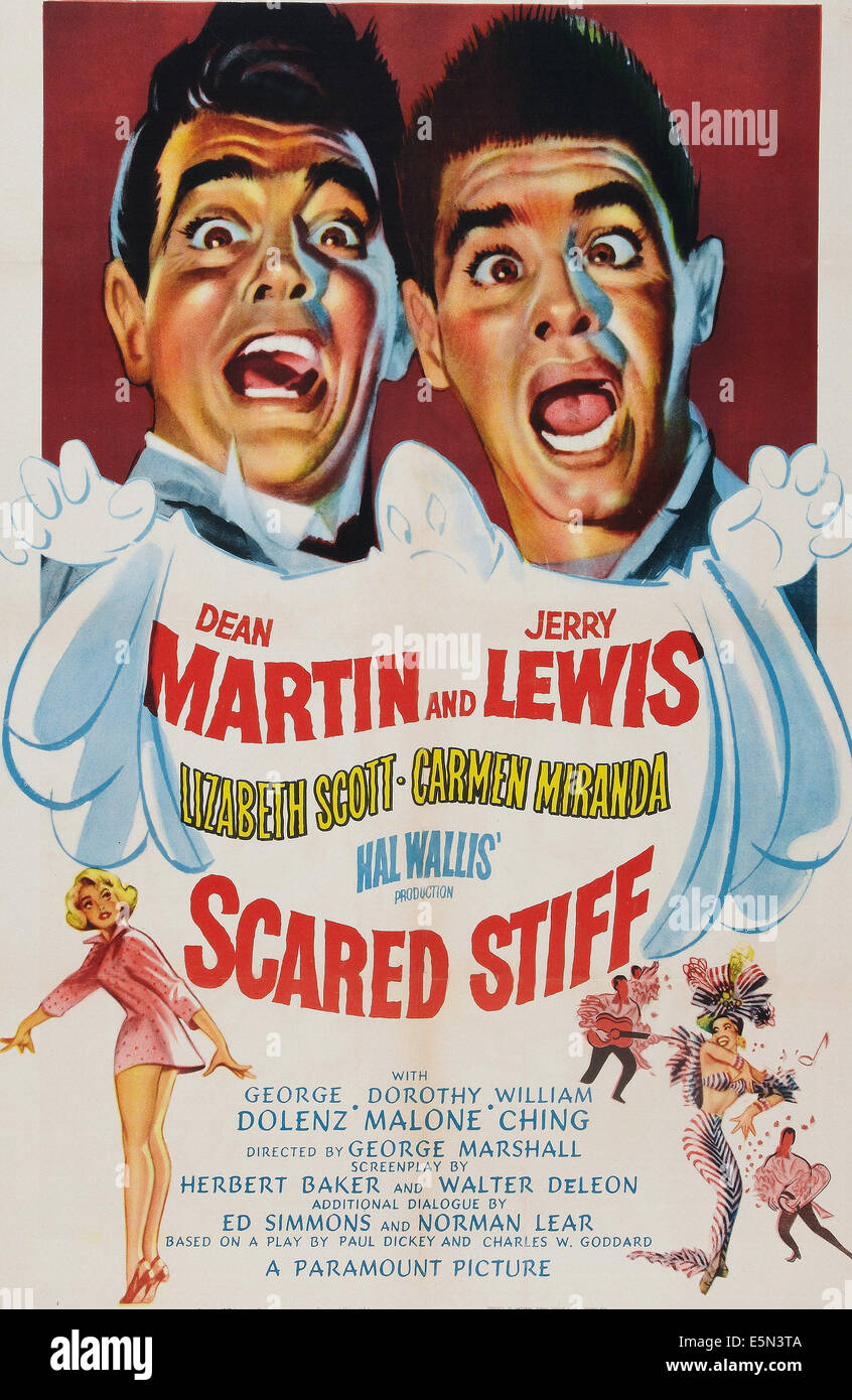SCARED STIFF, top from left: Dean Martin, Jerry Lewis, 1953 Stock Photo ...