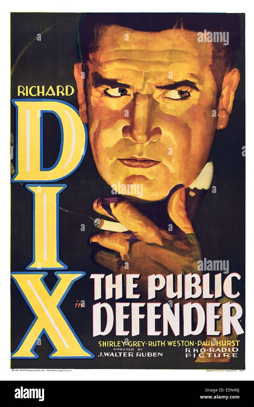 THE PUBLIC DEFENDER, Richard Dix on poster art, 1931 Stock Photo - Alamy
