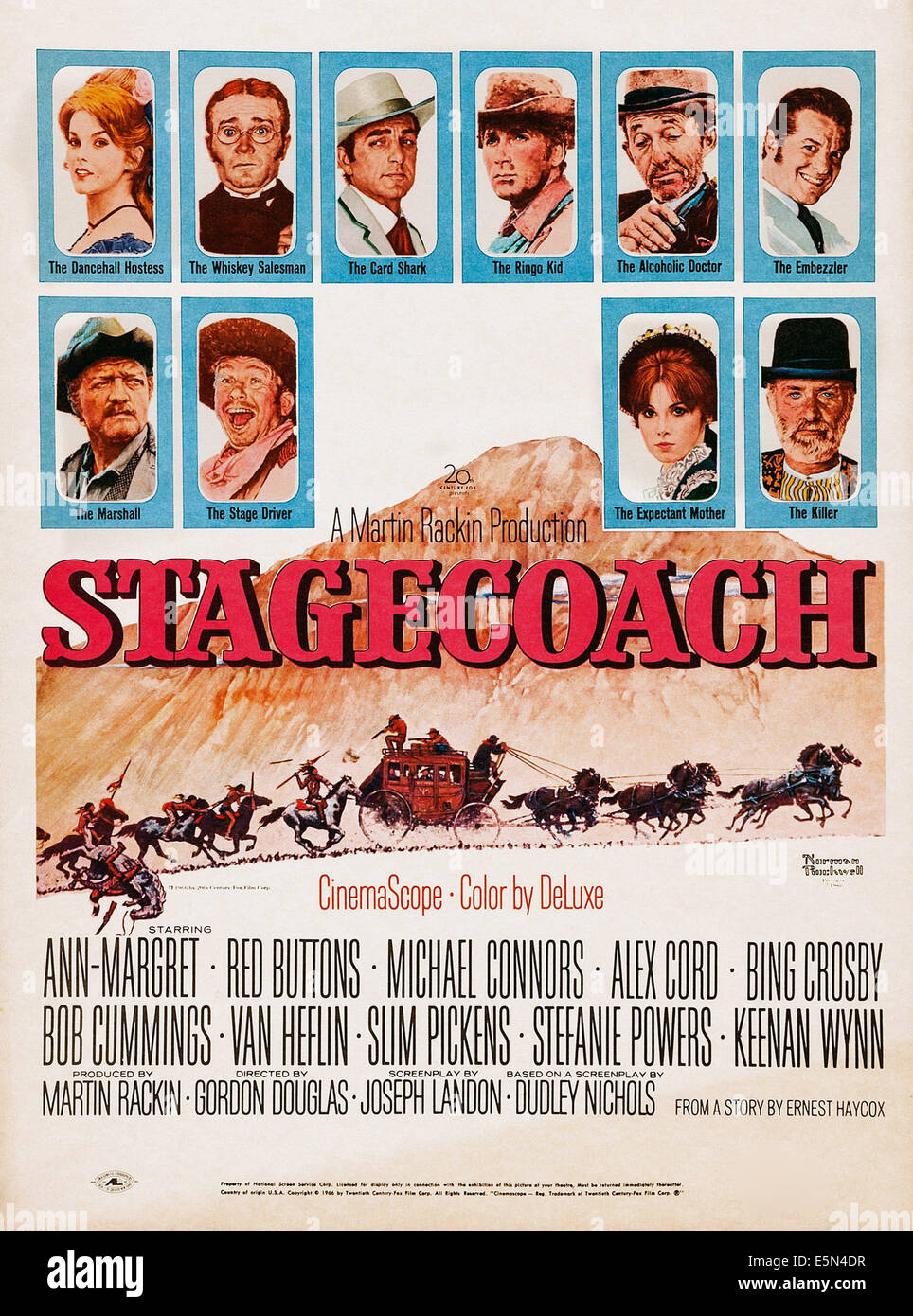 STAGECOACH, US poster art, top from left: Ann-Margret, Red Buttons ...