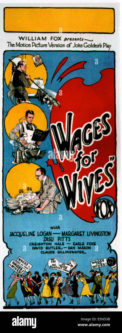 WAGES FOR WIVES, 1925, TM and Copyright ©20th Century Fox Film Corp ...