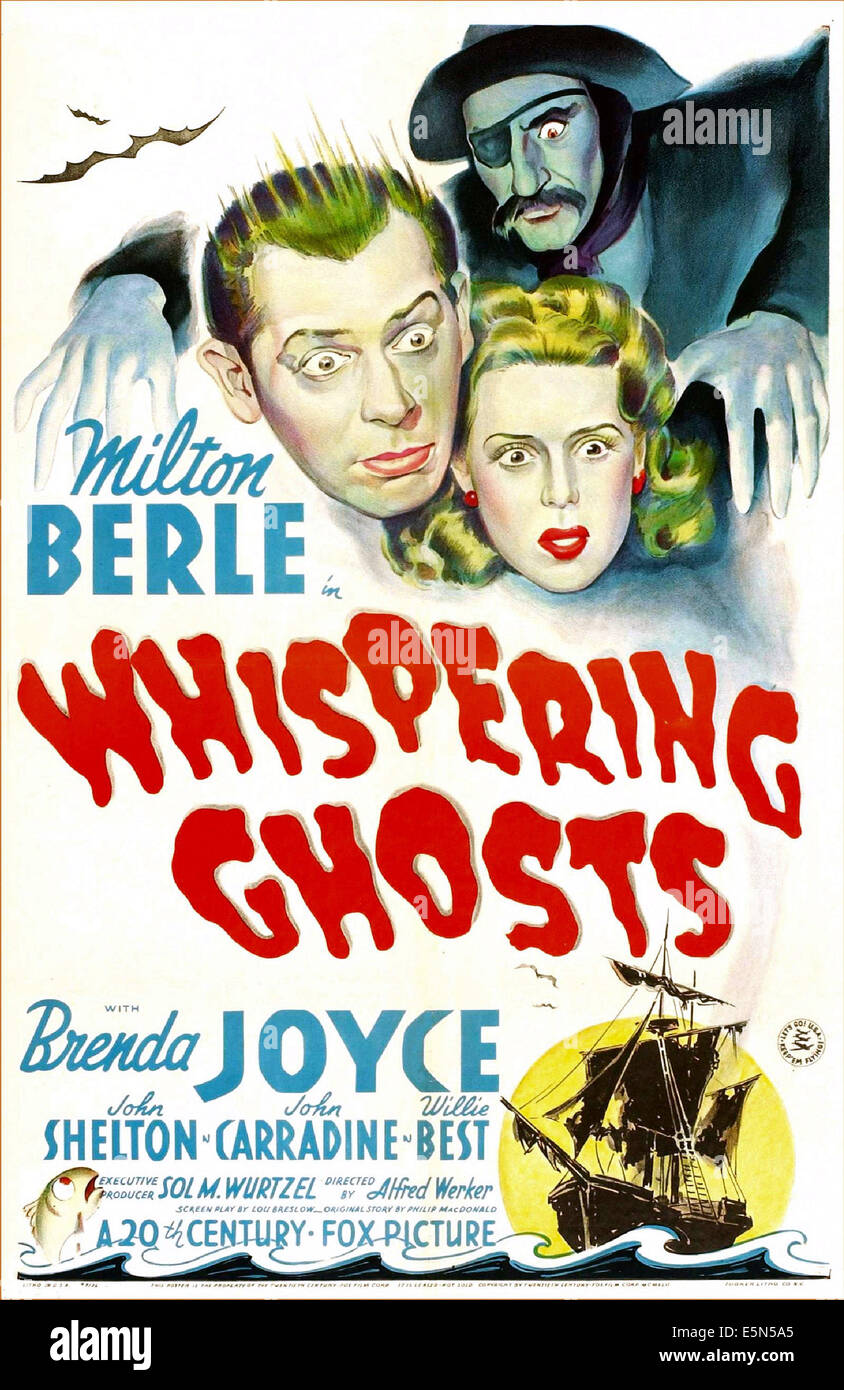 WHISPERING GHOSTS, US poster, from top: John Carradine, Milton Berle ...
