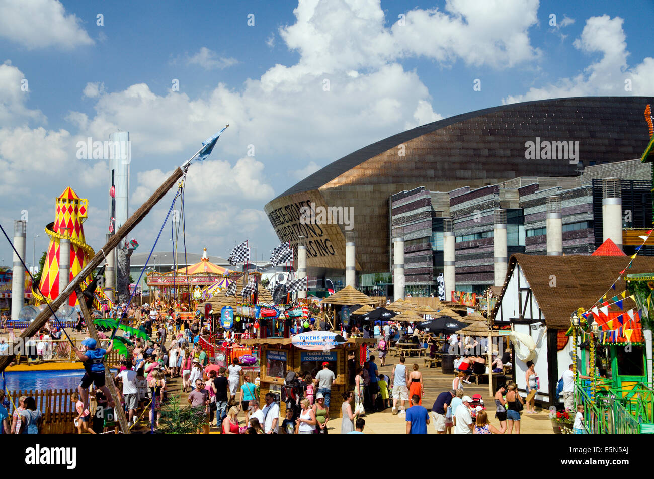 Cardiff Bay Beach summer festival, Roald Dahl Plas, Cardiff Bay, South ...