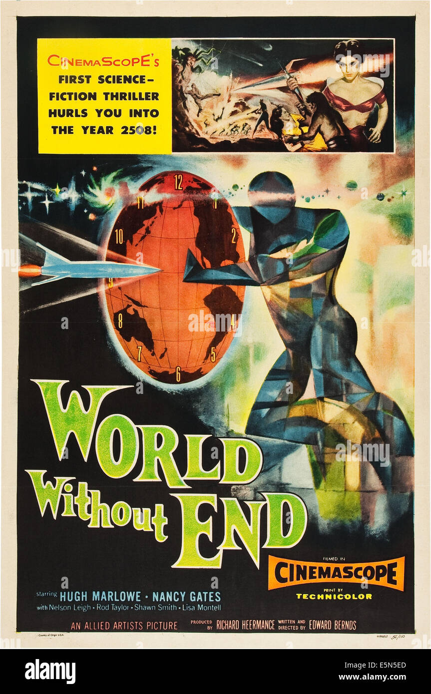 WORLD WITHOUT END, Lisa Montell (top), poster art, 1956 Stock Photo - Alamy