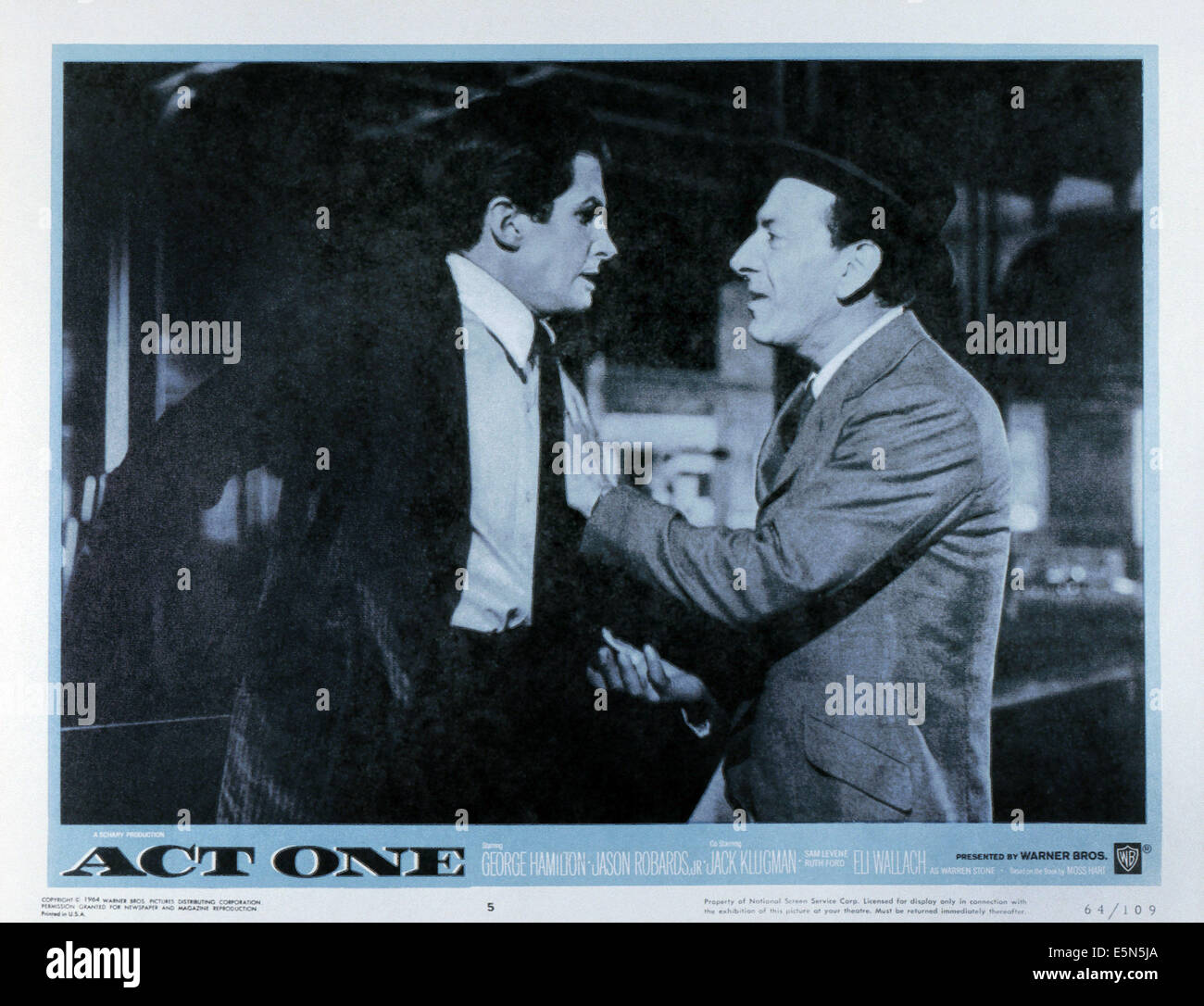 ACT ONE, from left: George Hamilton, Jack Klugman, 1963 Stock Photo - Alamy