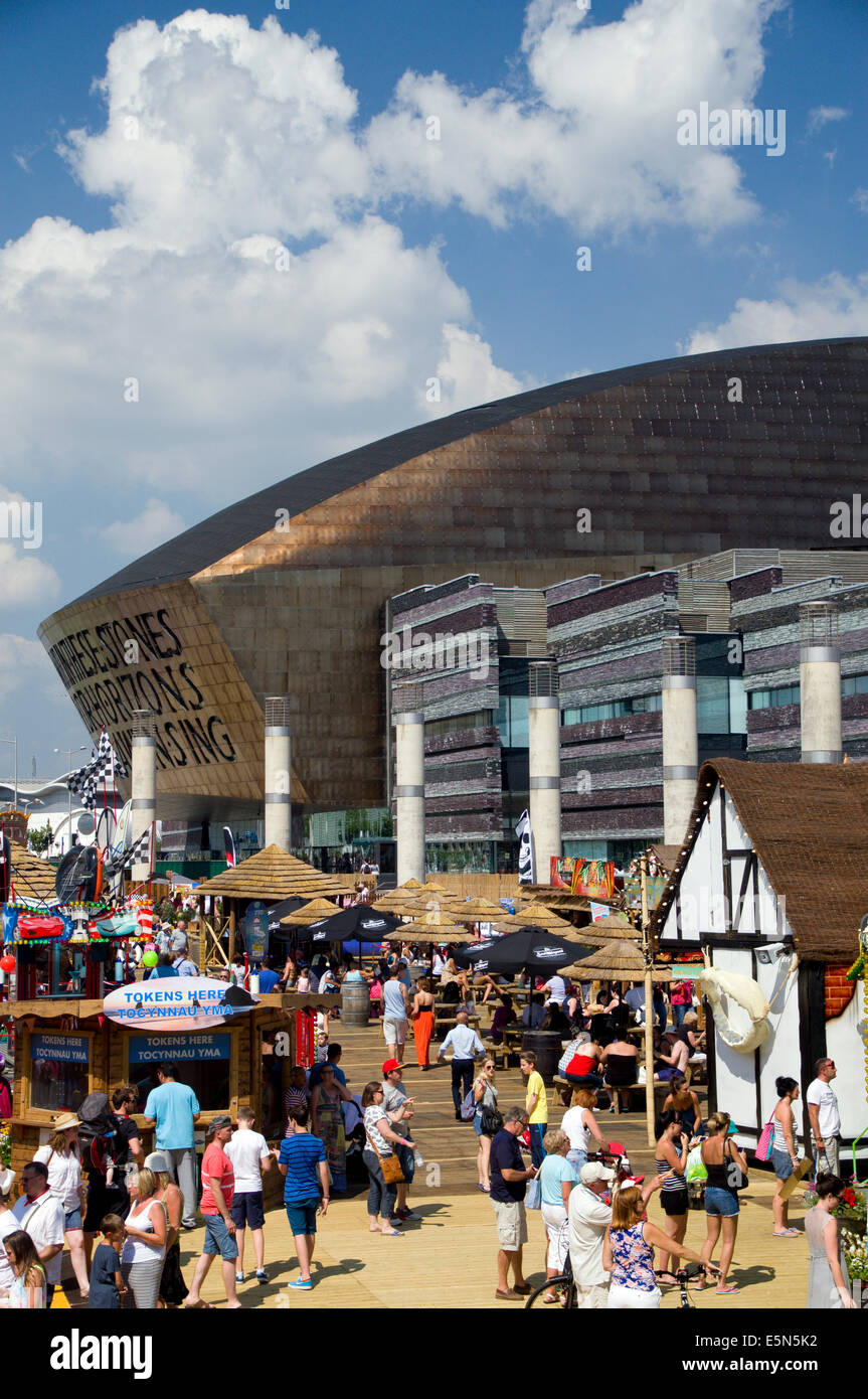 Cardiff Bay Beach summer festival, Roald Dahl Plas, Cardiff Bay, South ...