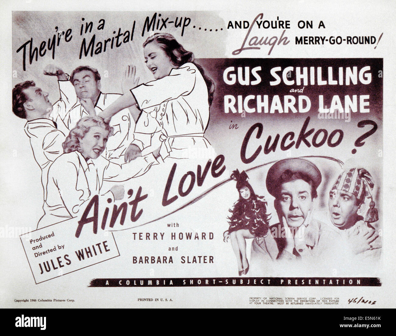 AIN'T LOVE CUCKOO?, left: Gus Schilling, Richard Lane, Barbara Slater ...