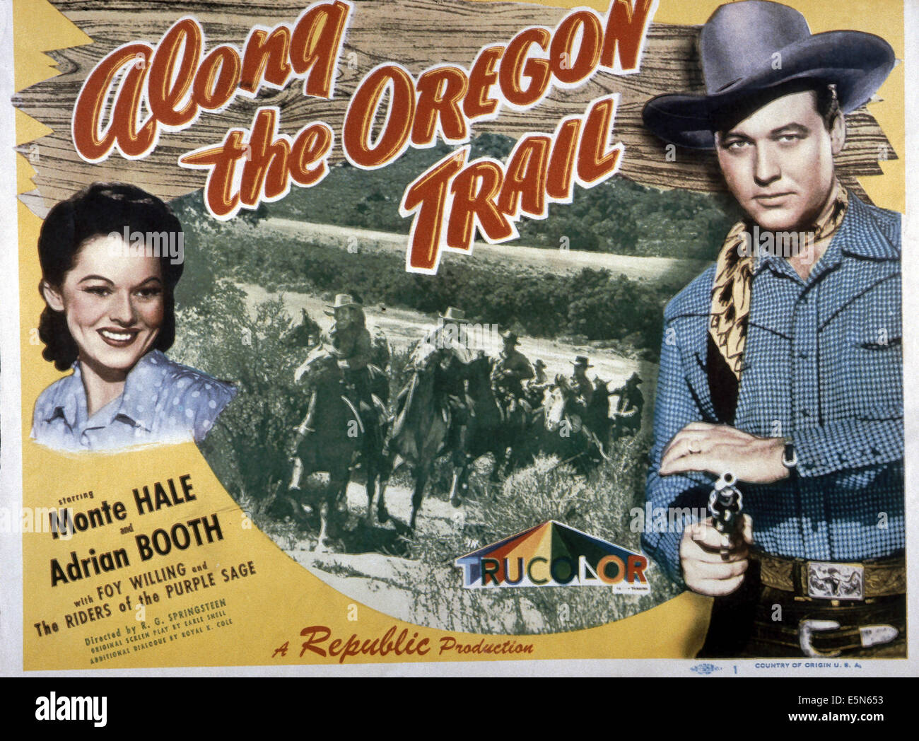 ALONG THE OREGON TRAIL, from left: Adrian Booth (aka Lorna Gray), Monte ...