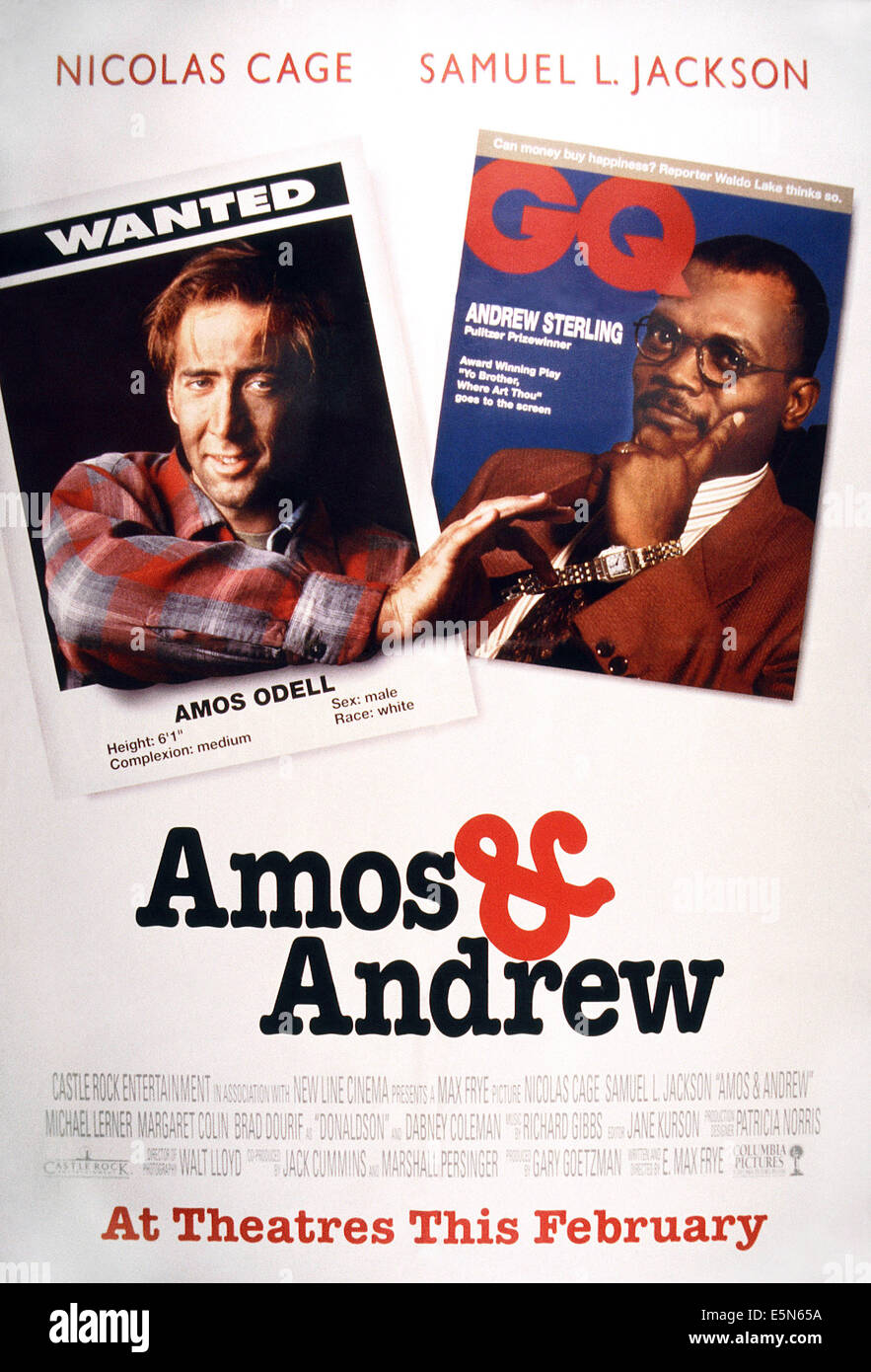 AMOS & ANDREW, poster, from left: Nicolas Cage, Samuel L. Jackson, 1993 ...