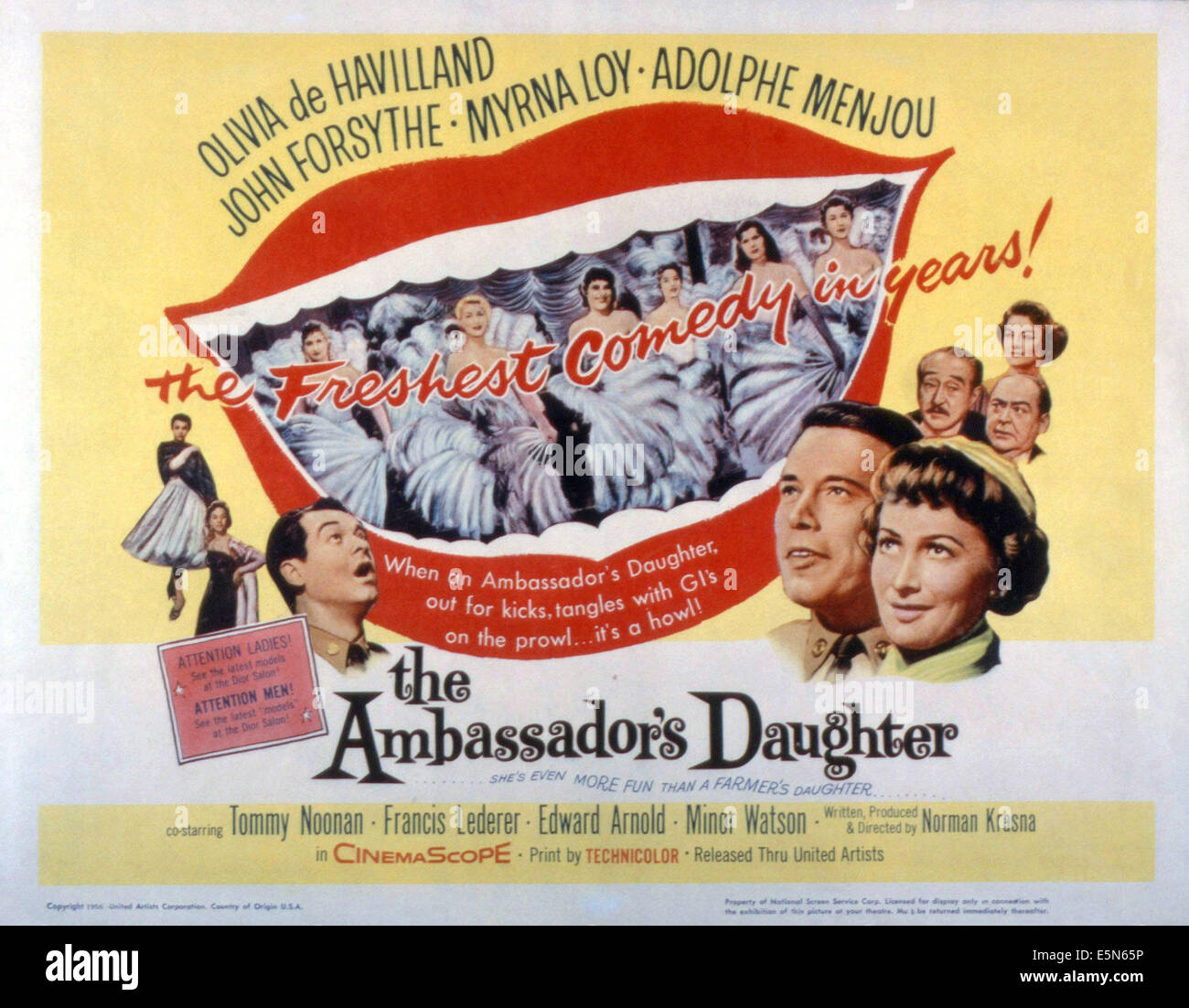 THE AMBASSASOR'S DAUGHTER, Tommy Noonan, John Forsythe, Olivia de ...