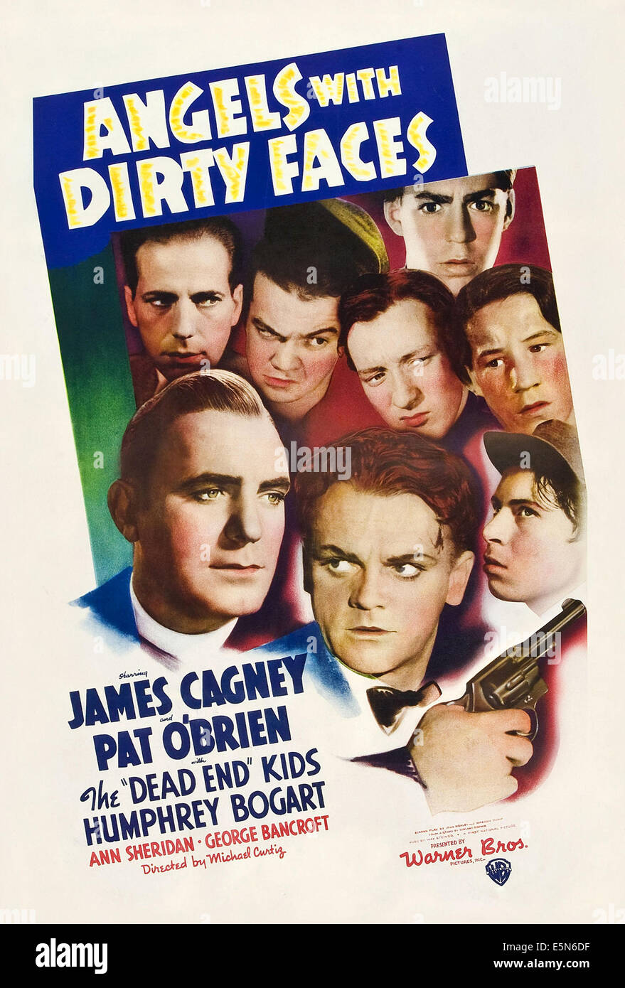 ANGELS WITH DIRTY FACES, Humphrey Bogart, Pat O'Brien, James Cagney, 1938, poster art Stock ...
