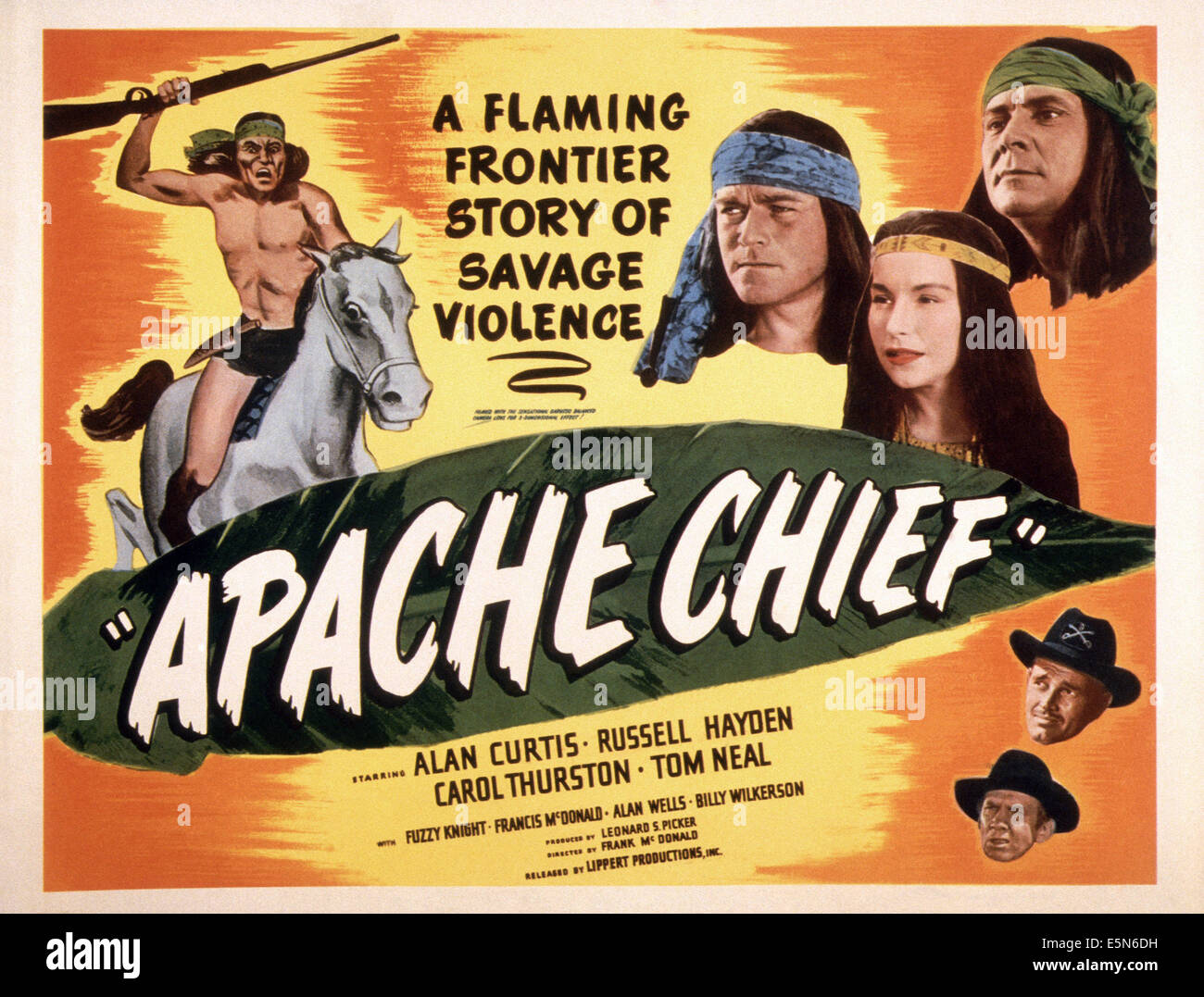 APACHE CHIEF, top right from left: Alan Curtis, Carol Thurston, Russell ...