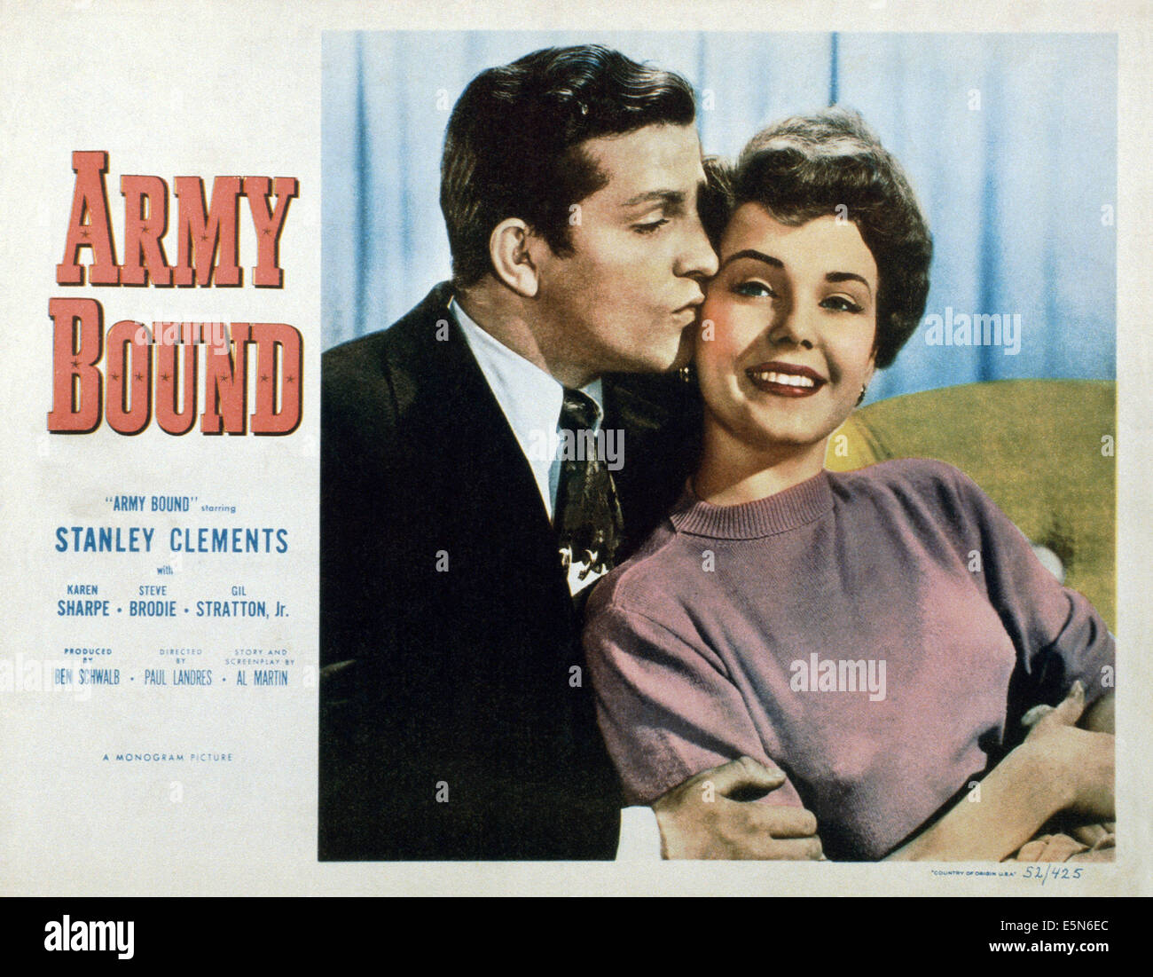 ARMY BOUND, from left: Stanley Clements, Karen Sharpe, 1952 Stock Photo ...